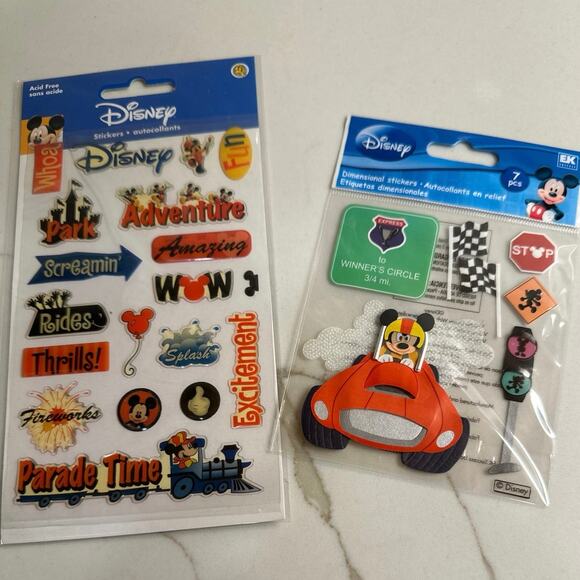 Disney | Design | Disney Stickers 2 New Packages Mickey Mouse Race Car ...